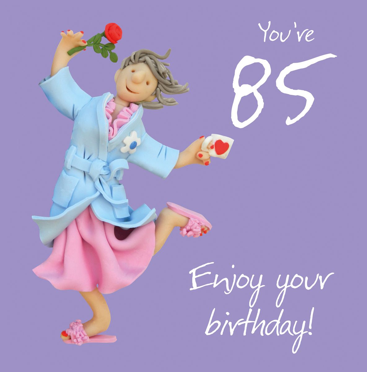 85th Female Birthday Card Enjoy Dressing Gown One Lump Or Two